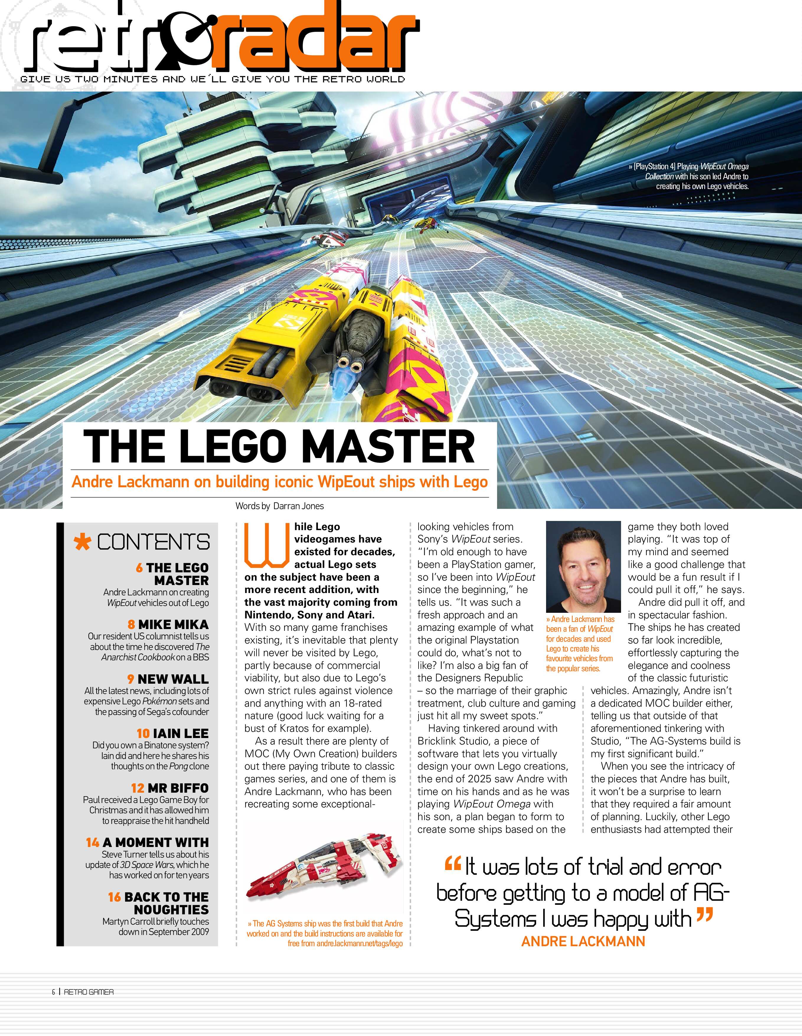 In Print: My Lego WipEout Builds in Retro Gamer Magazine · Andre Lackmann